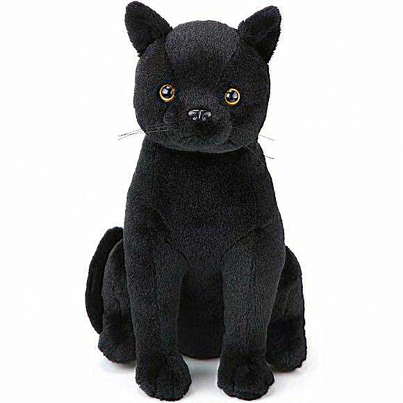 Toys | 13 Inch Black Realistic Stuffed Animal Halloween Decor Cat Plush ...